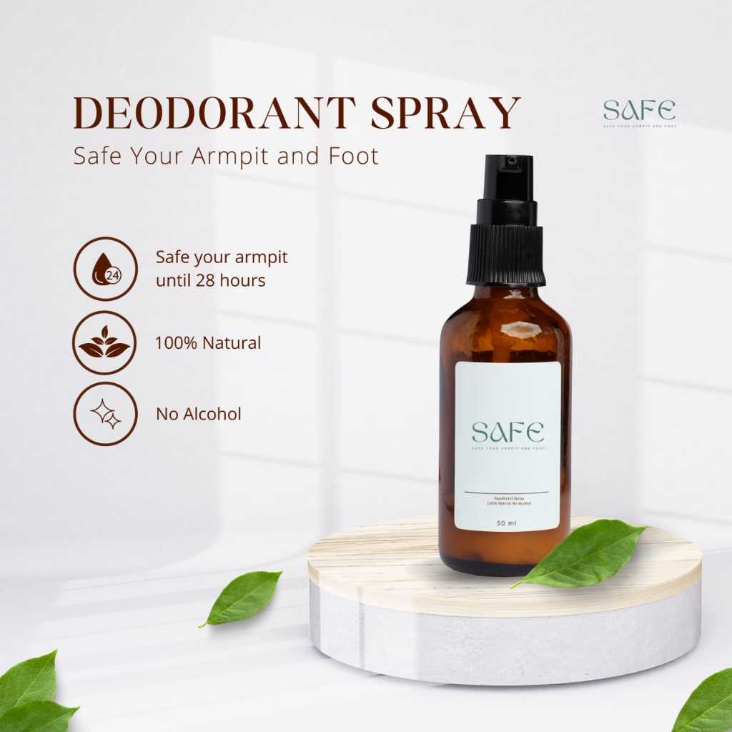 Jual safe natural deodorant spray tawas 60 ml | Shopee Indonesia