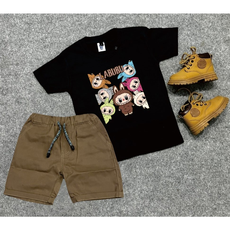 Jual [BEST SELLER 1] SETELAN KAOS LABUBU CEWEK COWOK LENGAN PENDEK ...