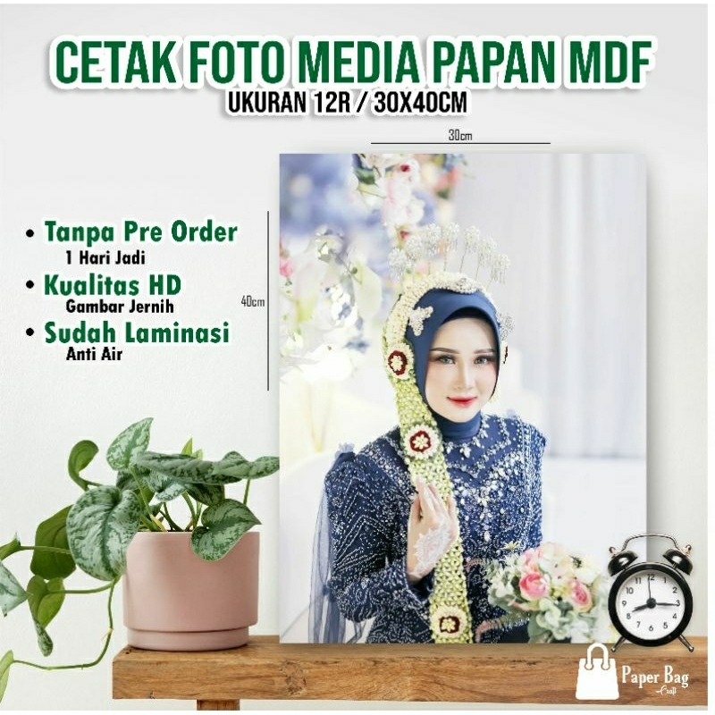 Jual CETAK FOTO + BINGKAI KAYU MDF ukuran 12R/30x40cm (KUALITAS HD ...