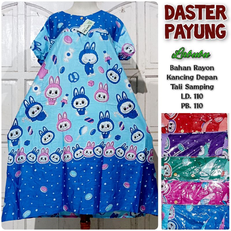 Jual DASTER PAYUNG Motif Labubu //Bahan Rayon LD.110 // Kancing Depan ...