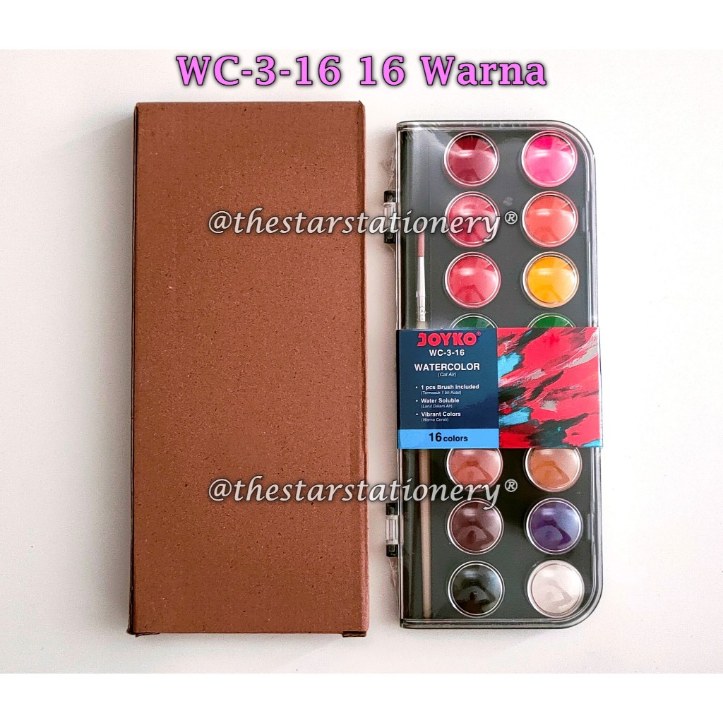 Jual (1 Set Isi 16 Warna) GROSIR Cat Air Joyko WC-3-16 16 Warna ...
