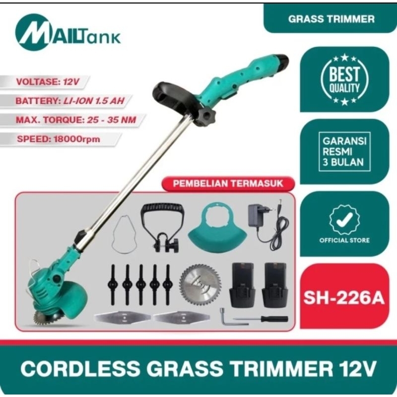 Jual MESIN POTONG RUMPUT MAILTANK SH226A Cordless Grass Trimmer Baterai ...