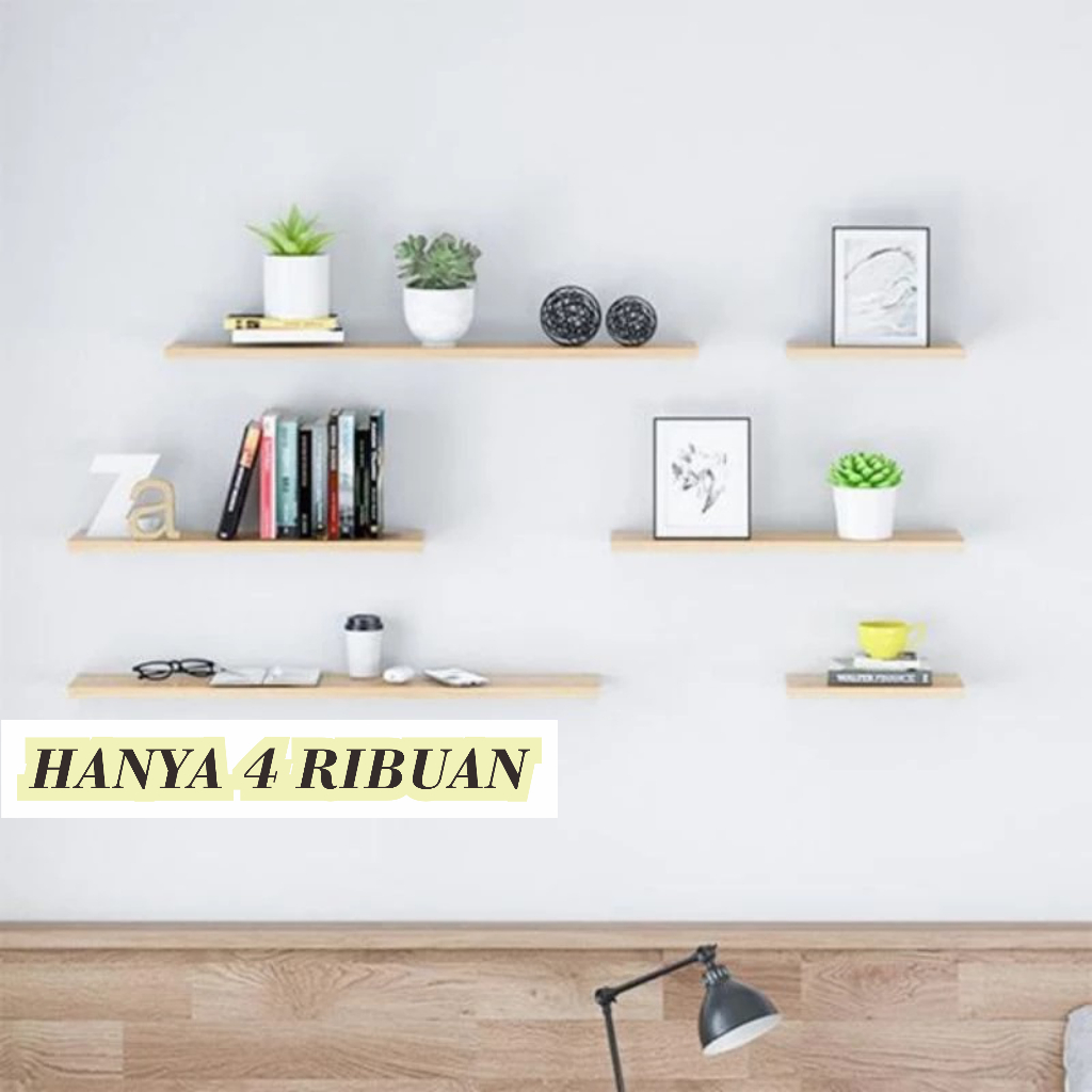 Jual Ambalan Rak dinding Ambalan dinding kayu Rak kayu gantung Rak kayu ...