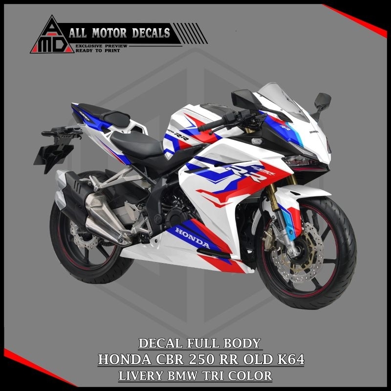 Jual STIKER DECAL FULLBODY CBR 250RR OLD K64 LIVERY BMW TRI COLOR ...