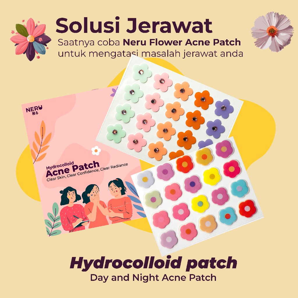 Jual Neru Flower Acne Patch Hydrocolloid Pearl Premium Pimple ...