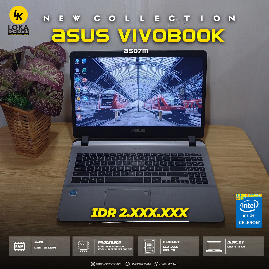 Jual laptop asus vivobook a507ma intel celeron N4000 ram 4gb pcle m.2 ...