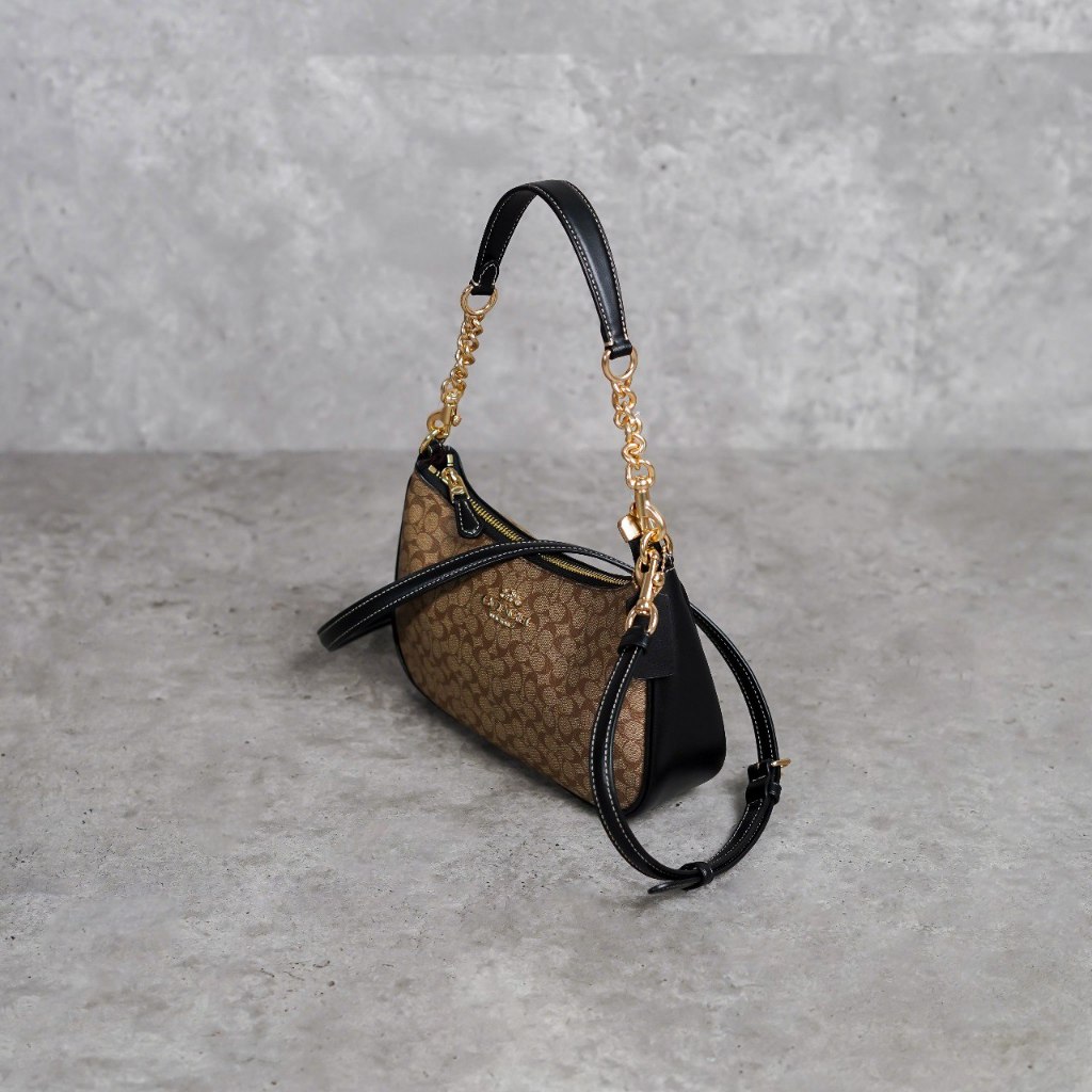 Jual Tas CO TERRI CC MONOGRAM BROWN BLACK SHOULDER BAG WITH LONG STRAP ...