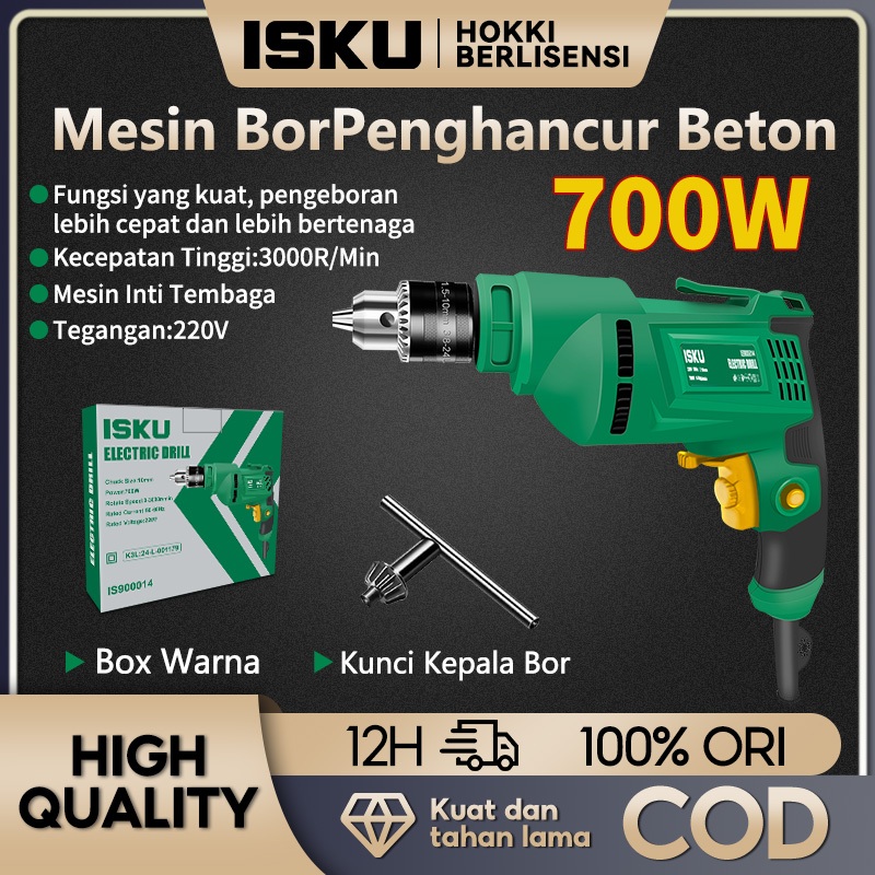 Jual ISKU Mesin Bor Listrik Bolak Bali 700W 220V Hand Electric Drill ...