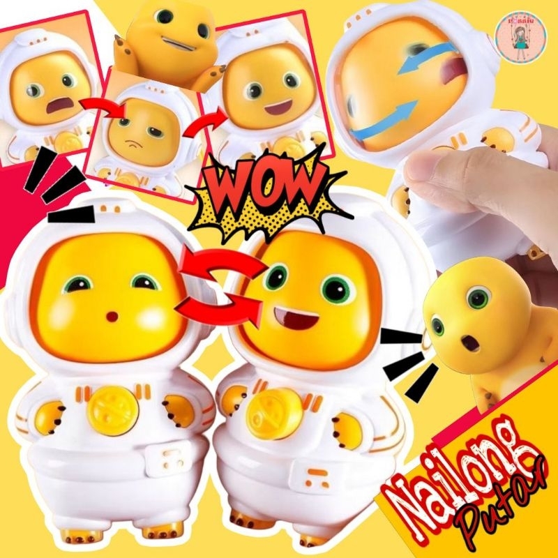 Jual Mainan Penghilang Stress Nailong Dino Kuning Spin Head/Mainan ...