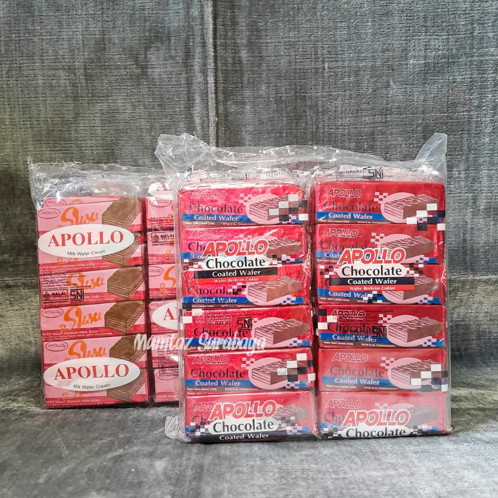 Jual APOLLO WAFFER 48pcs 12PCS Apollo Biskuit Waffer Coklat Chocolate ...