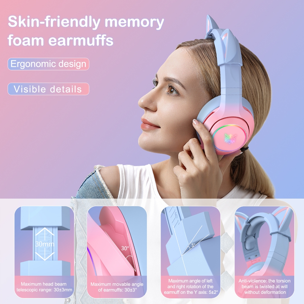 Jual ONIKUMA K9 Kucing Telinga Headphone Headset Gaming Kabel dengan ...