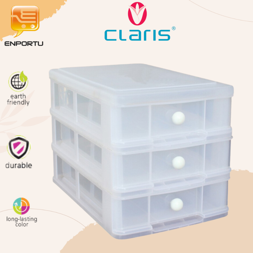 Jual CLARIS Laci Kabinet Plastik A5 3 Susun 1191 3S Putih/Cabinet Atas ...