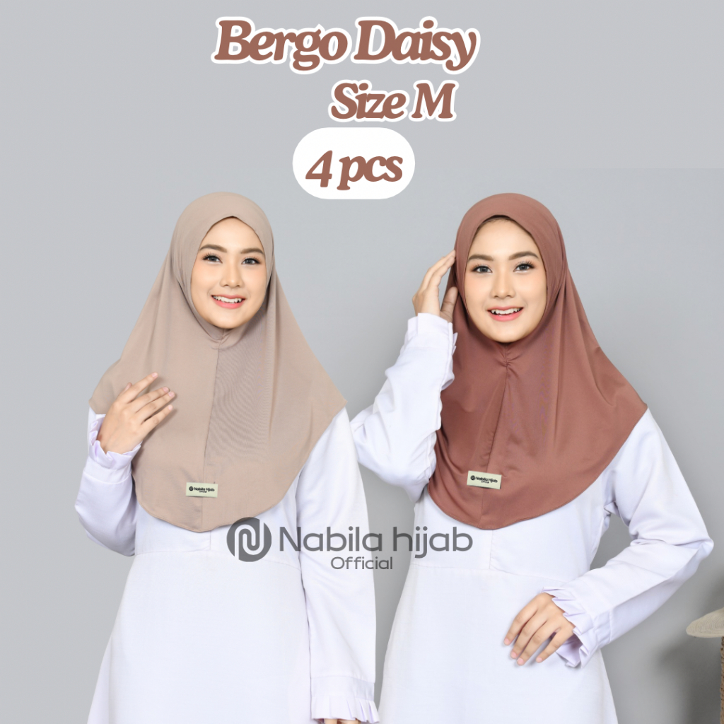 Jual NABILA - Paket Hemat 4 Pcs Bergo Daisy Non Pet Jersey Size M Hijab Instan Daily Non Pet ...