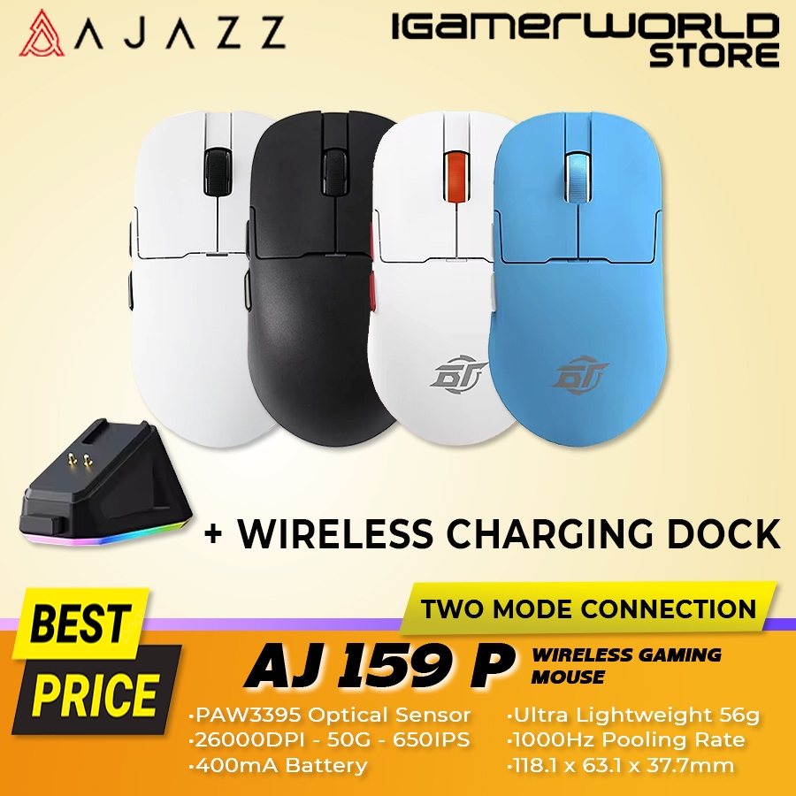 Jual Ajazz AJ159P Dual Mode Wireless + Magnetic Charging Base Gaming Mouse | Shopee Indonesia