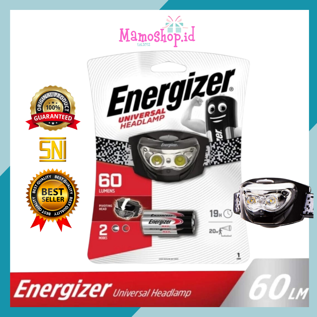 Jual Headlamp Energizer 3 LED 60 lumens | Shopee Indonesia