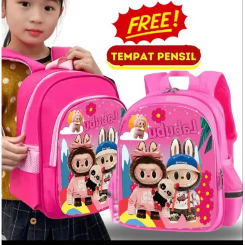Jual Cinta_Official - Labubu Dua Tas Ransel anak sekolah backpack motif karakter Labubu viral ...