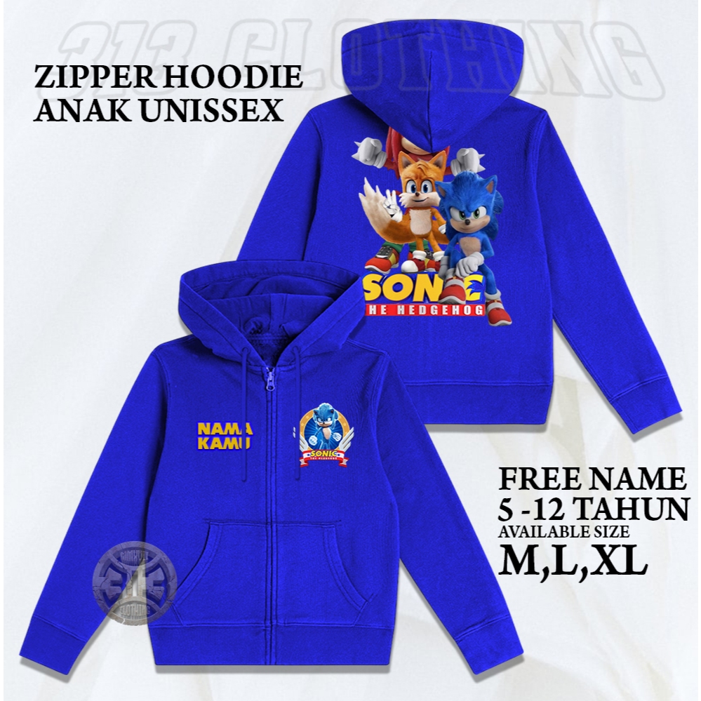 Jual Hoodie Zipper Anak Sonic The Hedgehog / Jaket Risleting Anak Sonic ...