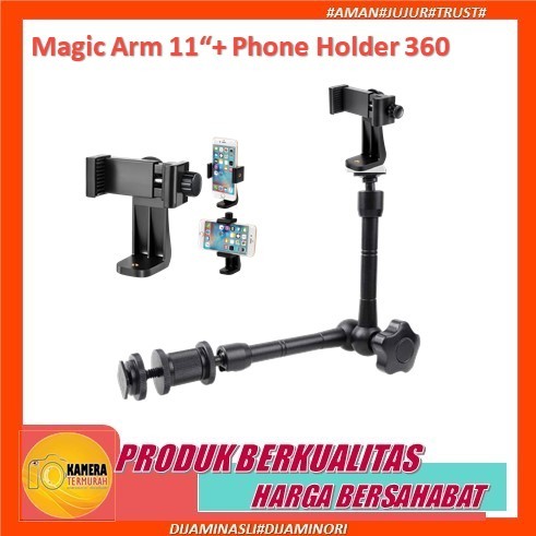 Jual Magic Arm 11" with Mini Ballhead + Tripod Mount Smartphone Holder ...