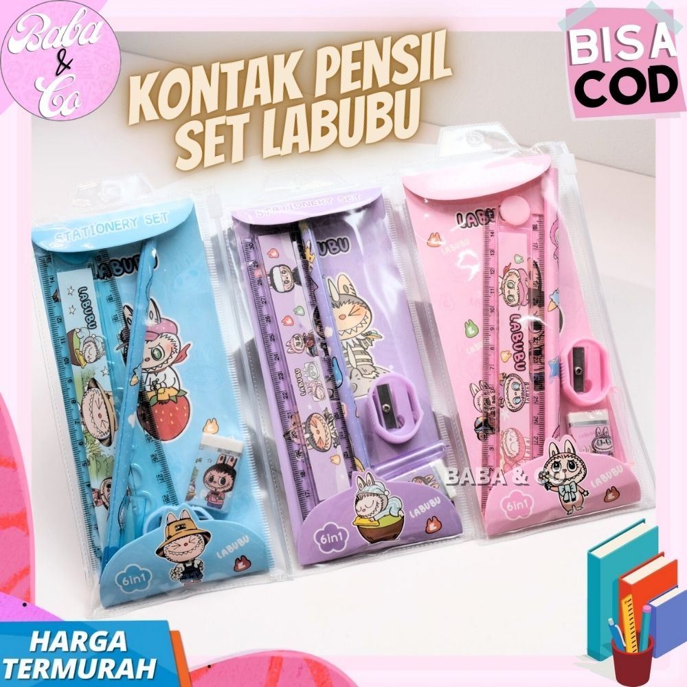 Jual KOTAK PENSIL SET LABUBU 6 IN 1 POUCH LABUBU LENGKAP ALAT TULIS ...
