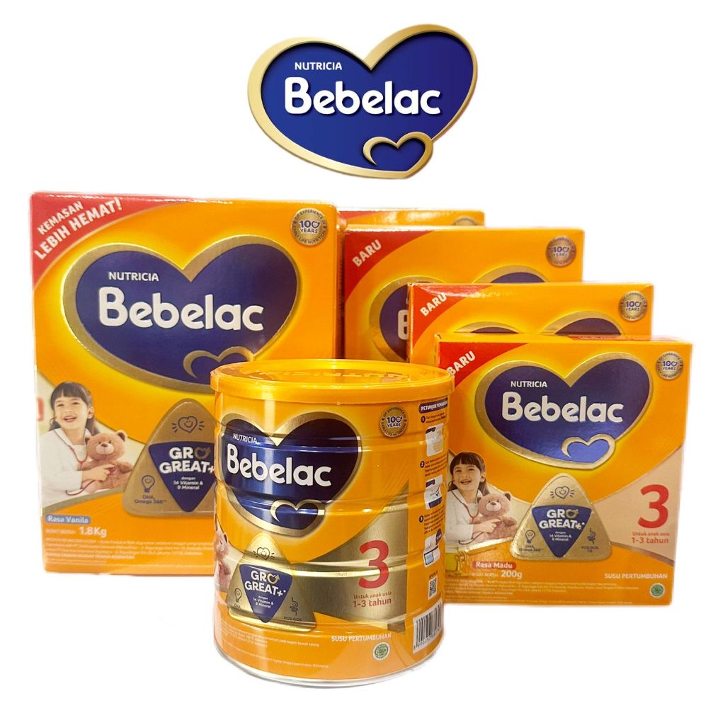 Jual BEBELAC 3 Susu Formula untuk usia 1-3 tahun GROW GREAT ukuran 400g 620g 800g (kaleng) 1kg ...
