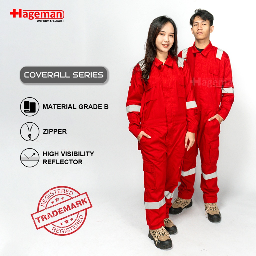 Jual Hageman - Wearpack Coverall/Coverall Safety Warna Merah | Shopee ...