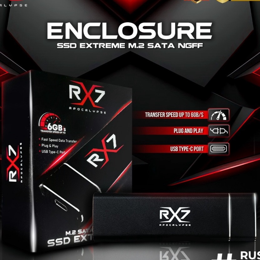 Jual KF7 CASING SSD ENCLOUSURE RX7 M2 NGFF SATA USB3 SSD ENCLOSURE ...