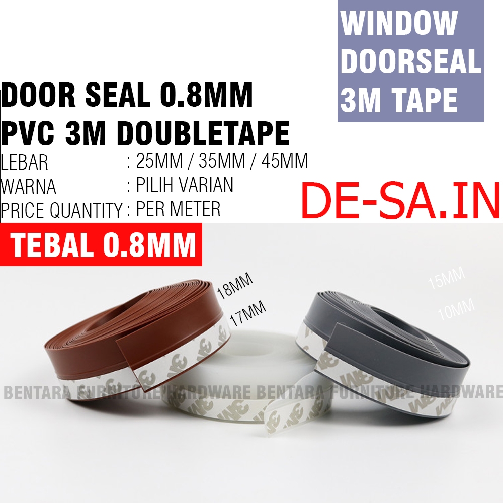 Jual 1 METER PVC 25MM WINDOW DOOR SEAL PVC LEBAR 25MM INCLUDE 3M-DOUBLE TAPE - FLEXIBLE 3M SELF ...