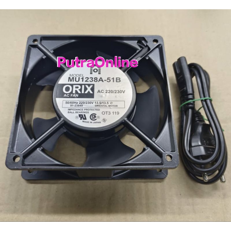 Jual Coling Fan 12CM Merek Orix AC 220V/220V + Kabel Power Kualitas Bagus Made in Japan | Shopee ...