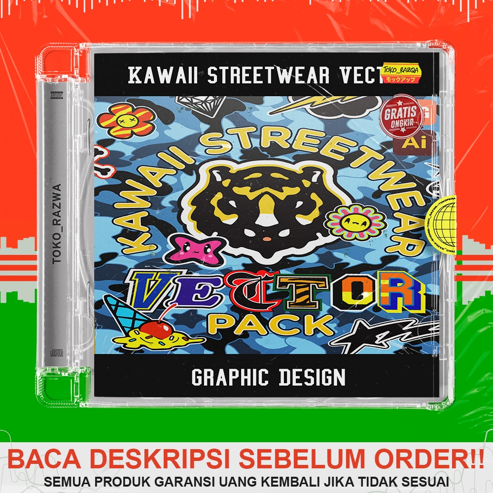 Jual Graphic Design - Fullermoe - Kawaii Streetwear Vector Pack (Vol. 1 ...