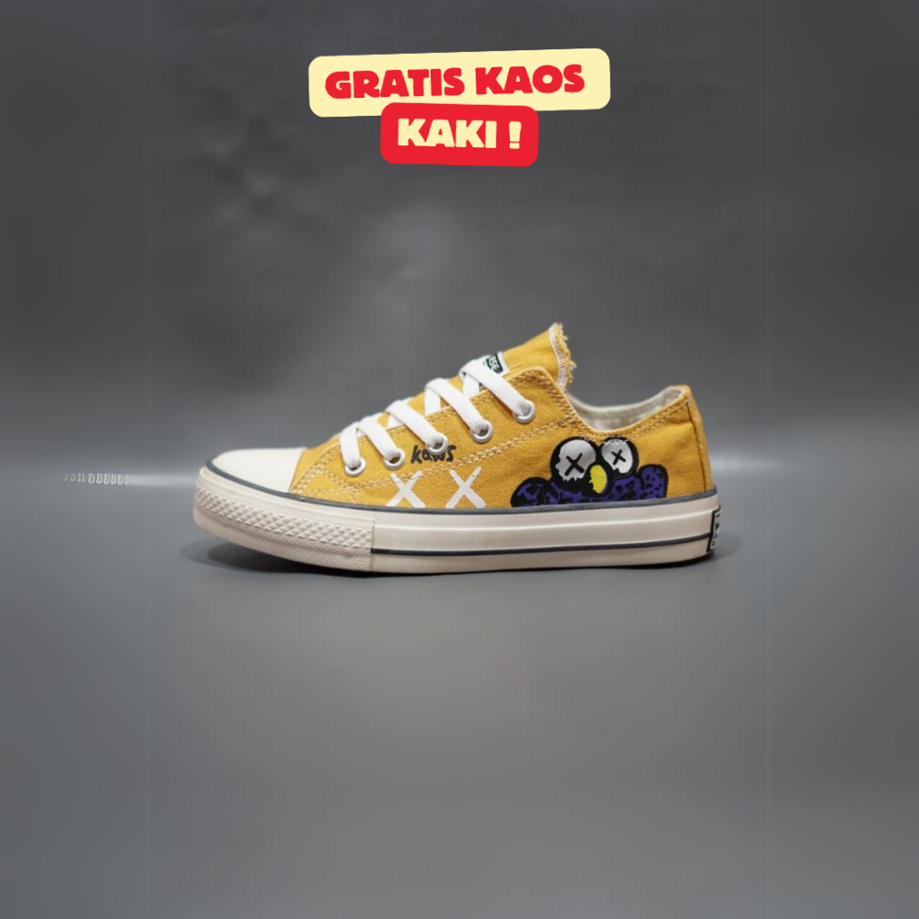 Jual SEPATU CONVERSE CT LOW CLASIC X ELMO KAWS KUNING 36-40 | Shopee ...