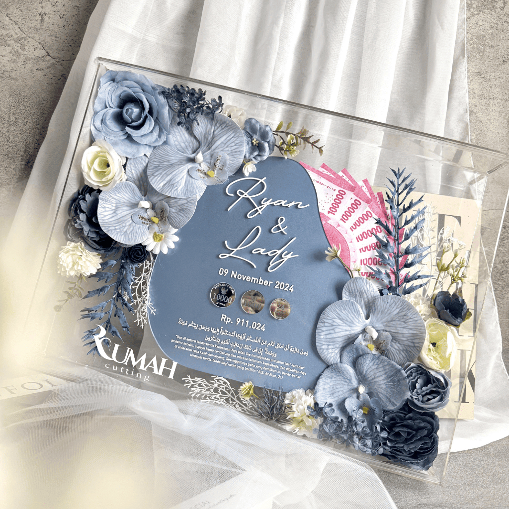 Jual MAHAR PERNIKAHAN AKRILIK 30x40cm Bunga Artificial Hias Custom ...