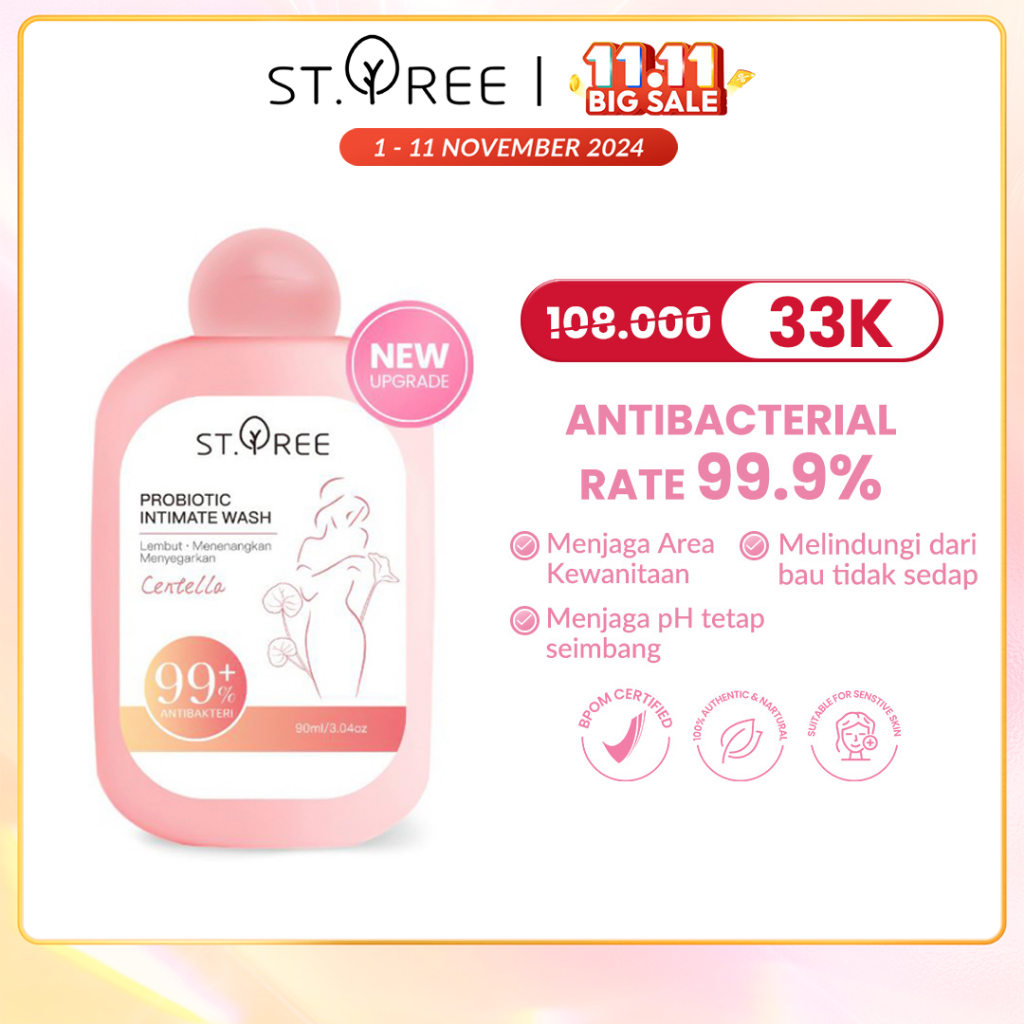 Jual ST.TREE Probiotic Intimate Wash 90 ml | Gentle Feminine Hygiene ...