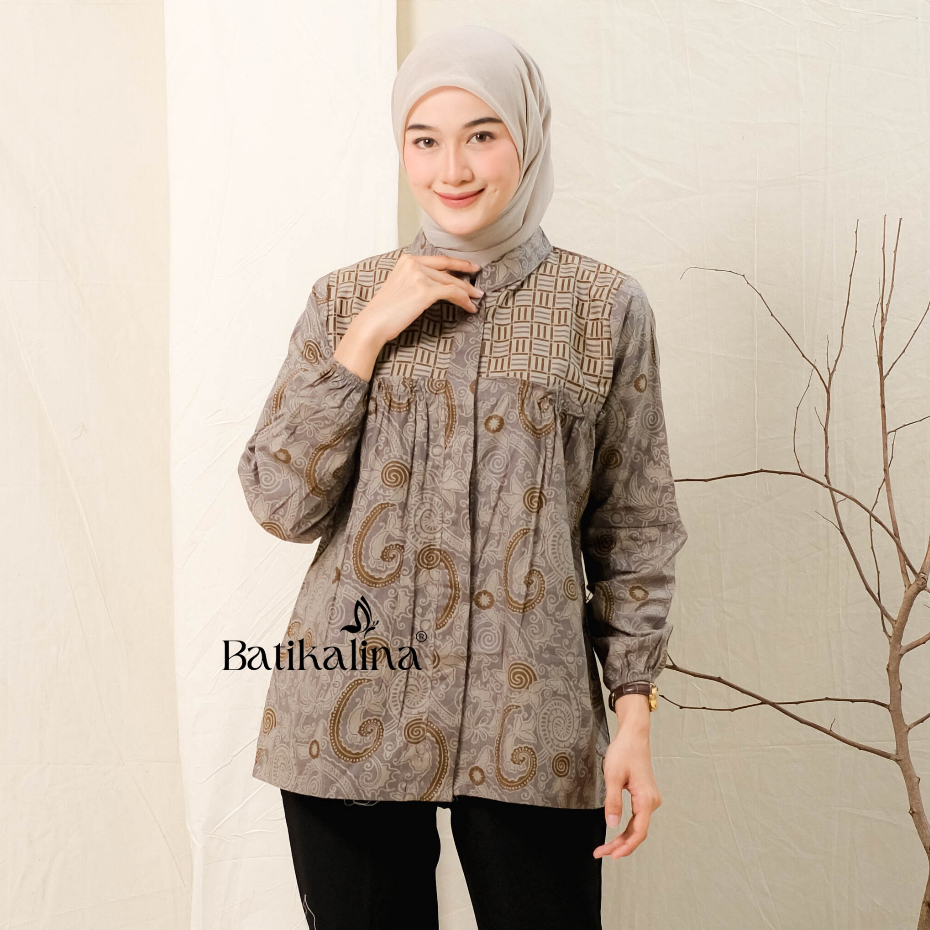 Jual Baju Batik Wanita Modern Atasan Blouse Batik Kerja Kantor Wanita ...