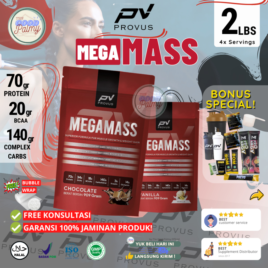 Jual Provus Mega Mass Gainer 2 lbs 900 Gram MegaMass Susu Protein Gym ...