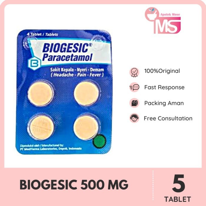 Jual BIOGESIC 500 MG 4 TABLET | Shopee Indonesia