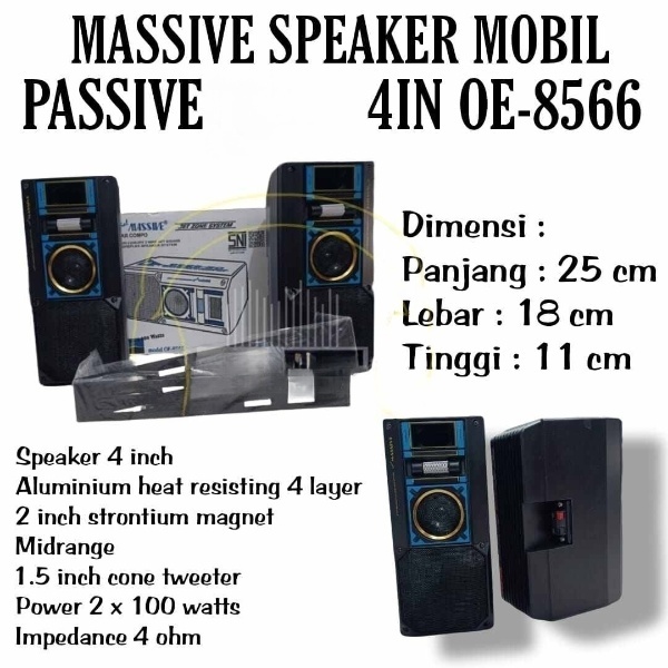 Jual Passive Box Speaker Pasif Massive OE8566 4 Inch 3 Way Sepasang / Speaker Box 4" Massive OE ...