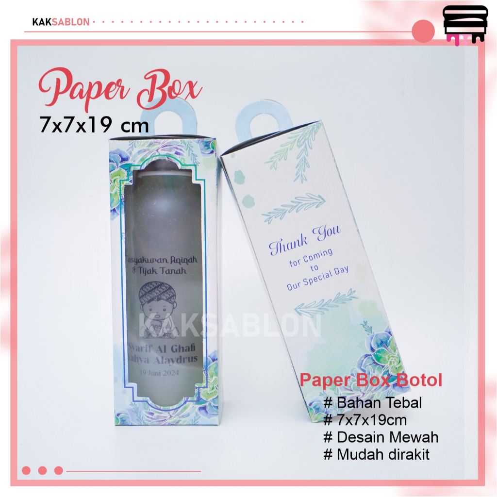 Jual Box Souvenir Botol 7x7x19cm Paper BOX Kemasan Tumbler | Shopee ...