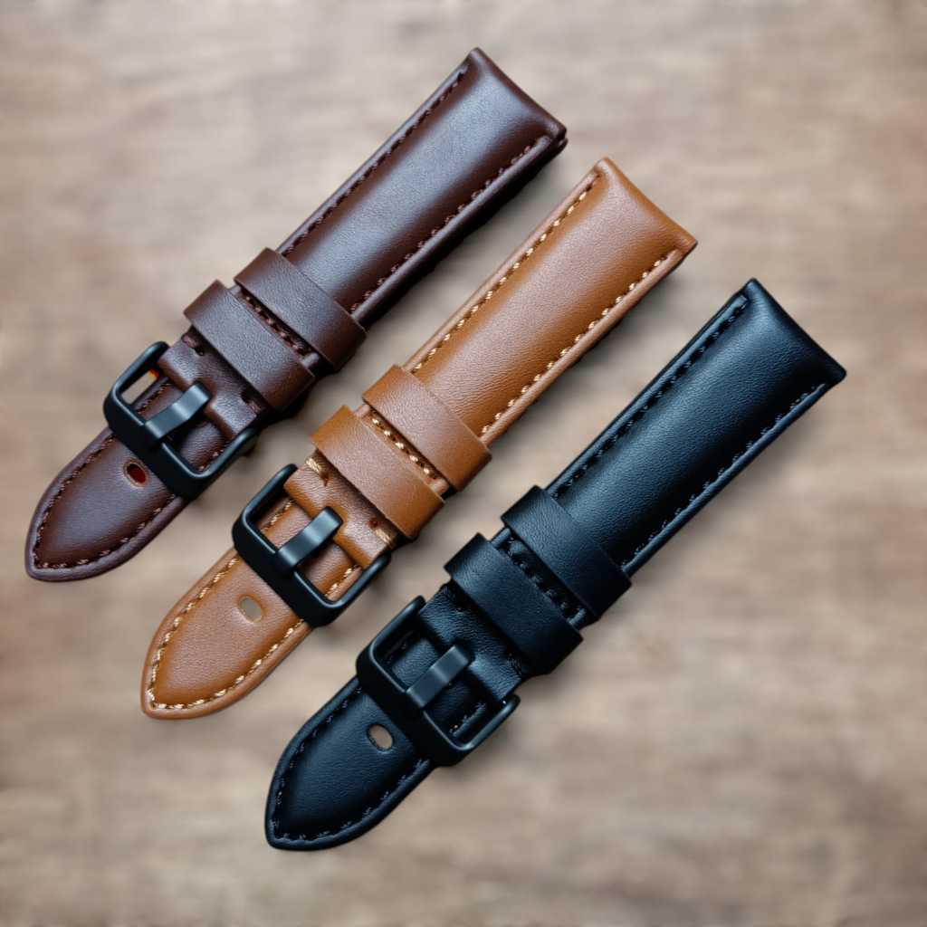 Jual strap jam tangan KULIT UNIVERSAL MB buckle hitam tali jam tangan ...