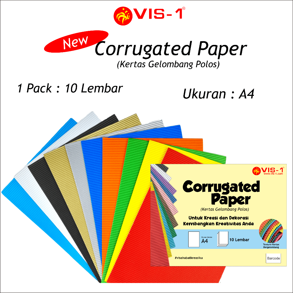 Jual Corrugated Paper VIS-1 Kertas Bergelombang KOKORO | Shopee Indonesia