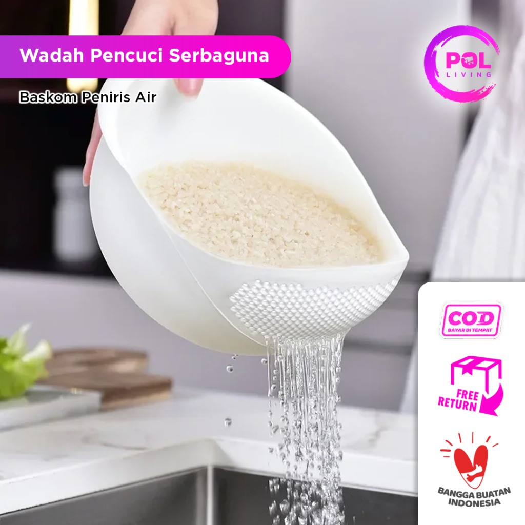 Jual POL - Wadah Pencuci Beras Peniris Plastik | Shopee Indonesia