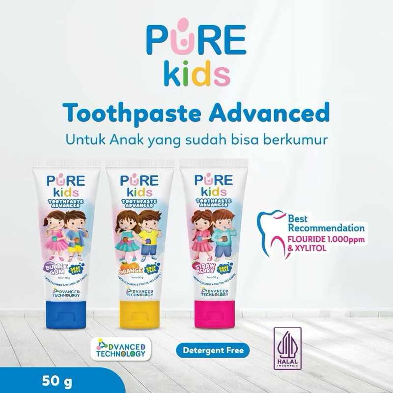 Jual OBABYPKU Pure Kids Toothpaste Advanced With Fluoride | pasta gigi ...