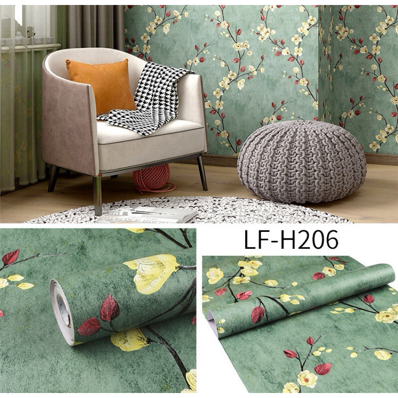 Jual Wallpaper Sticker Dinding Motif Bunga Sakura Hijau Panjang 7 s/d 8 Meter x Lebar 45cm ...