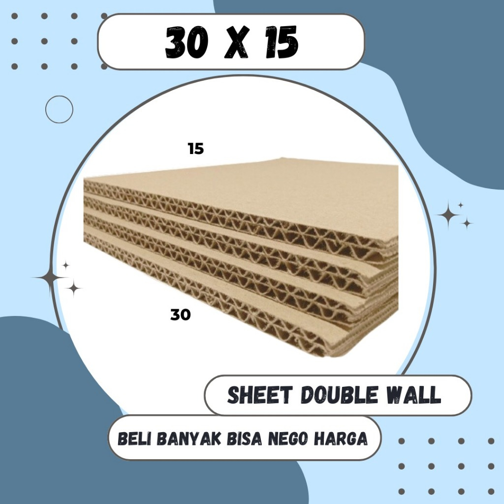 Jual Kardus Lembaran 30x15 / 20x15 Sheet Polos Double Wall Coklat ...