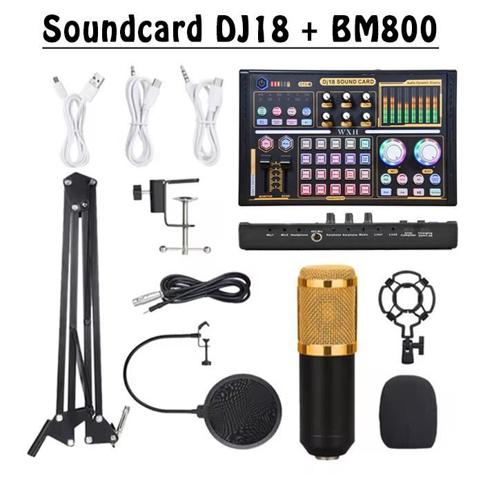 Jual Paket Live Streaming Sound Card DJ18 Plus Microphone Condenser ...