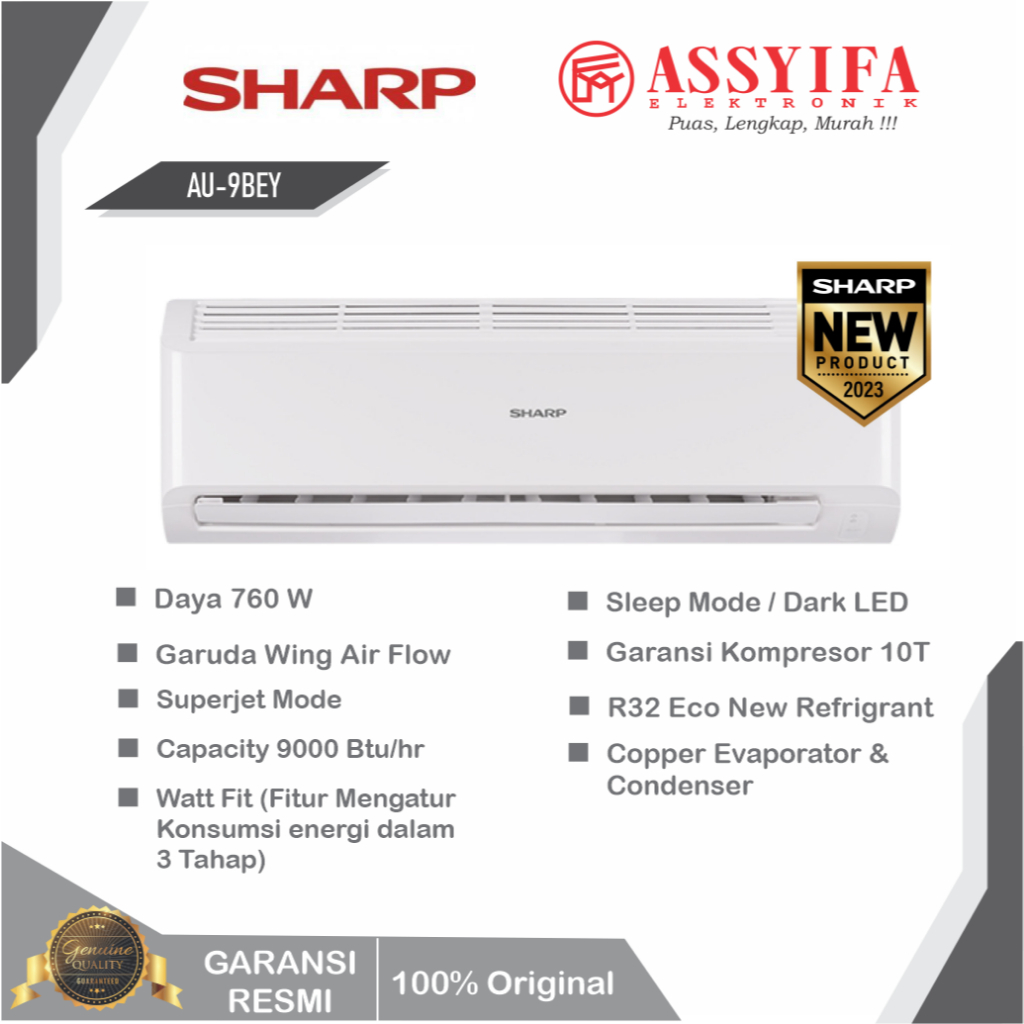 Jual AC SHARP TURBO SERIES 1 PK AH-A9ZCYN | AHA9BEY | AC SHARP 1 PK ...