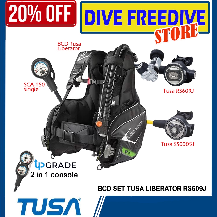 Jual Paket BCD Set Tusa Liberator Regulator RS609J Diaphragm Balance Octopus Console Pressure ...