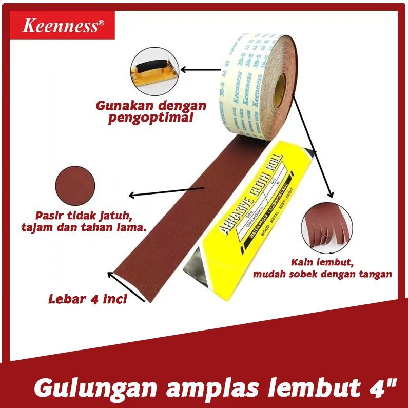Jual Amplas meteran murah merk keenness/ amplas roll | Shopee Indonesia