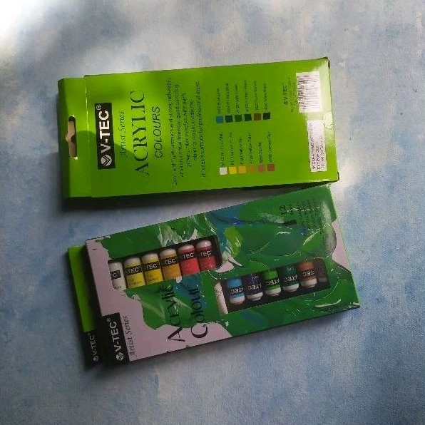 Jual Cat V-TEC Acrylic 12 Warna Cat Akrilik Vtec Set Paint 6 Ml ...
