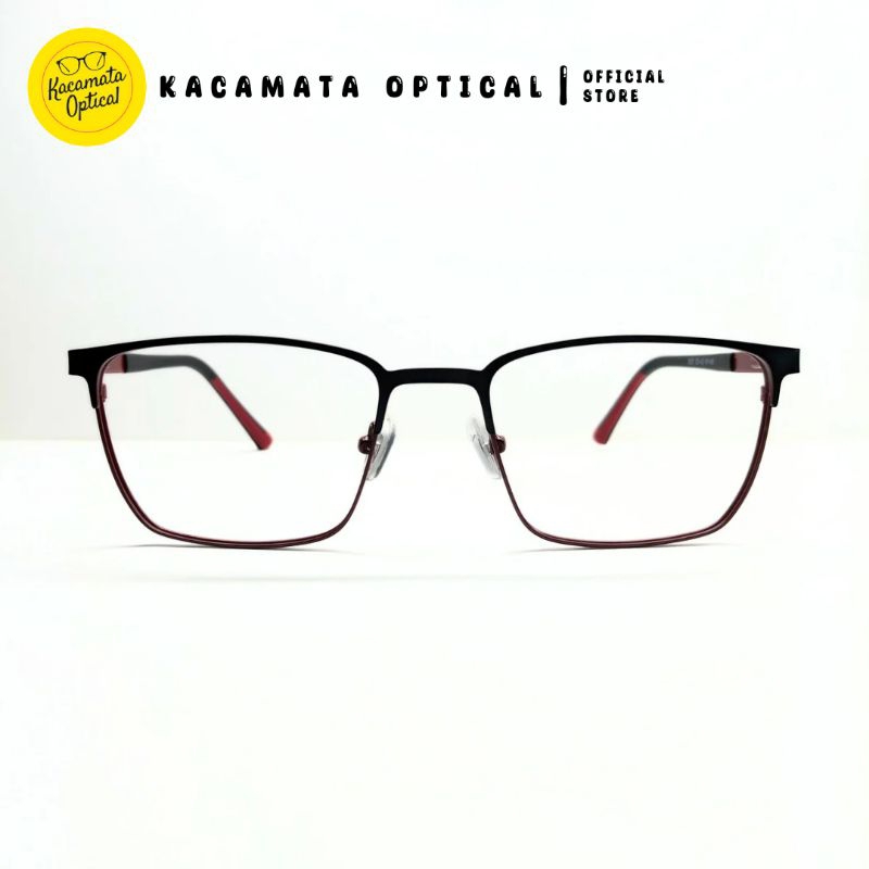 Jual KACAMATA OPTICAL - Frame KMO9851 Kotak Merah Besi | Shopee Indonesia