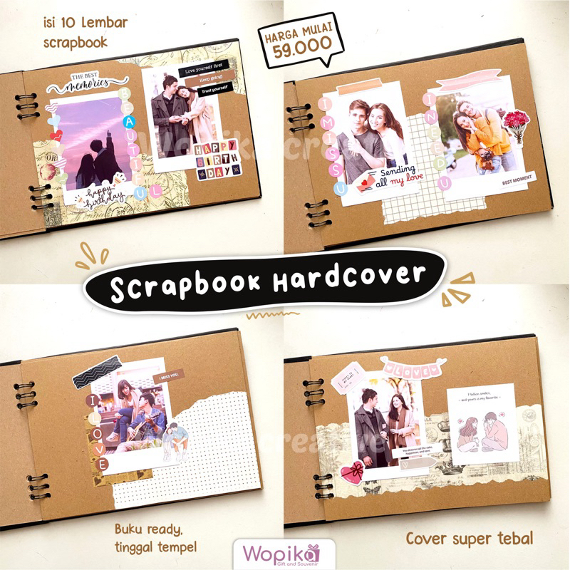 Jual (HARDCOVER) Scrapbook custom siap tempel | notebook scrapbook ...